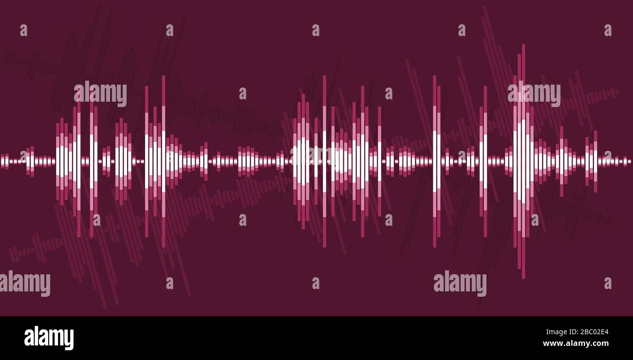 Sound wave vector design. Electronic audio synthwave digital display ...