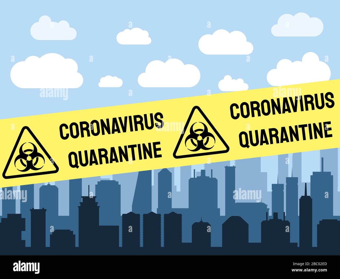 Coronavirus pandemic - city quarantine lockdown. Covid-19 crisis vector ...