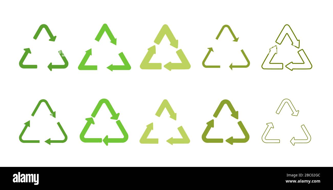 Recycle icon set. Waste recycling material symbol Stock Vector Image ...