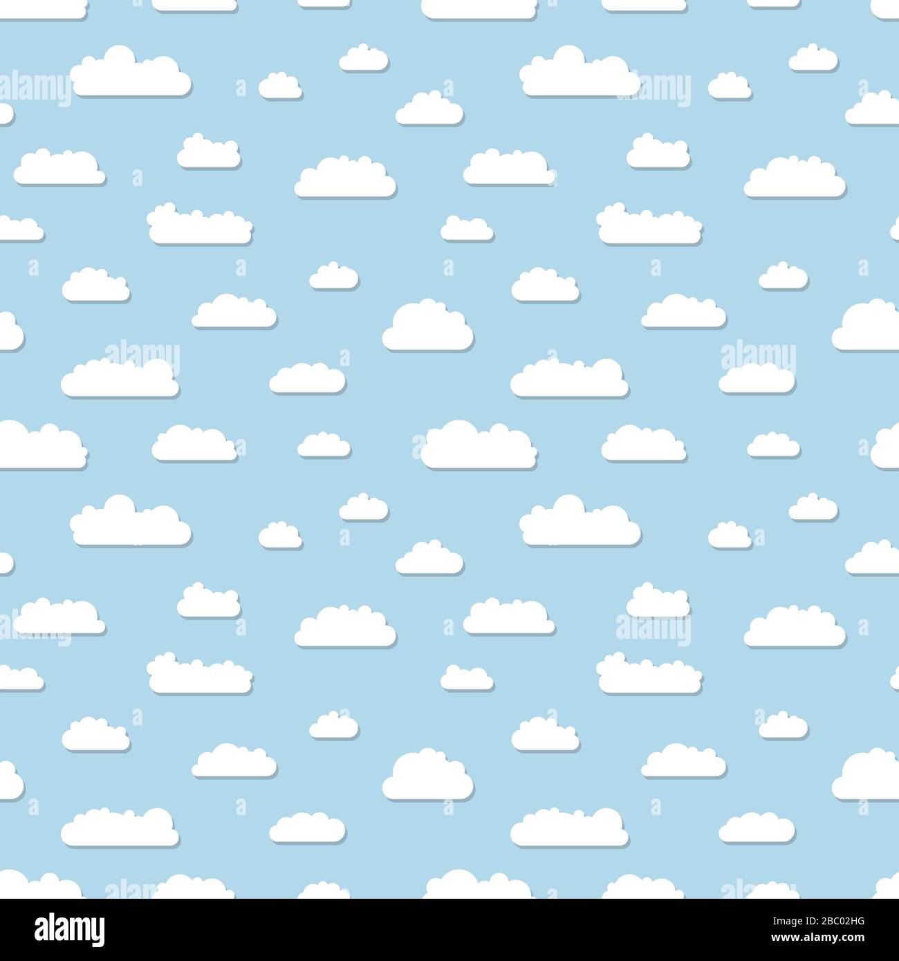 Cartoon seamless vector clouds texture. Seamless fluffy clouds textile ...