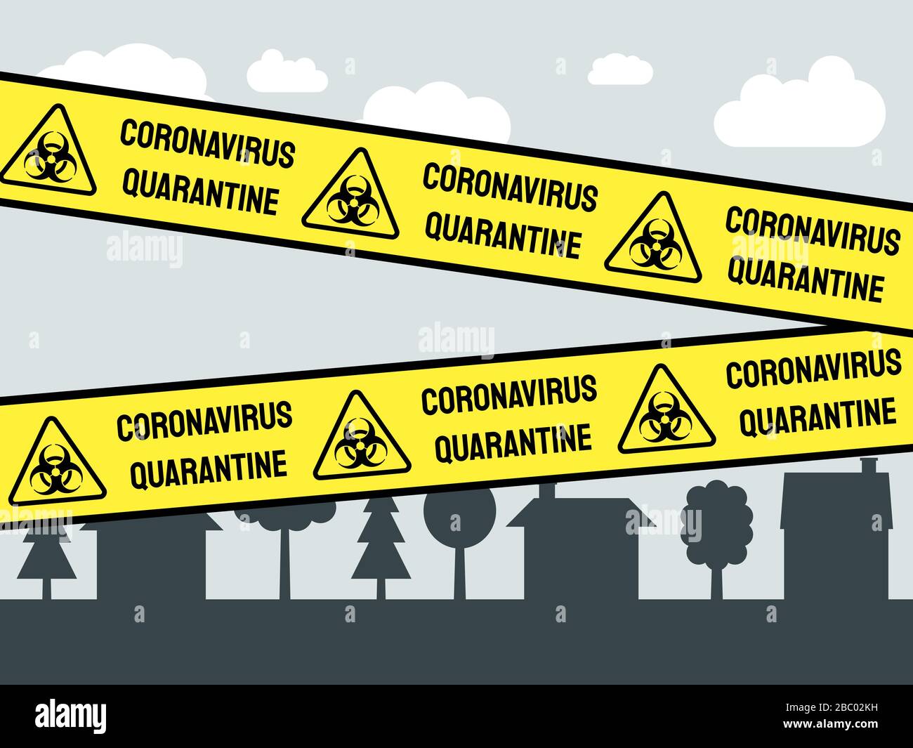 Covid-19 small town quarantine. City lockdown due to coronavirus ...