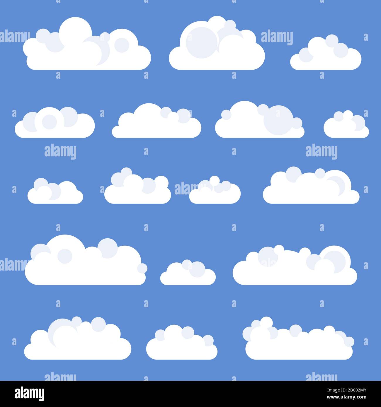 Simple clouds object set. Simple cloud vector illustration Stock Vector ...