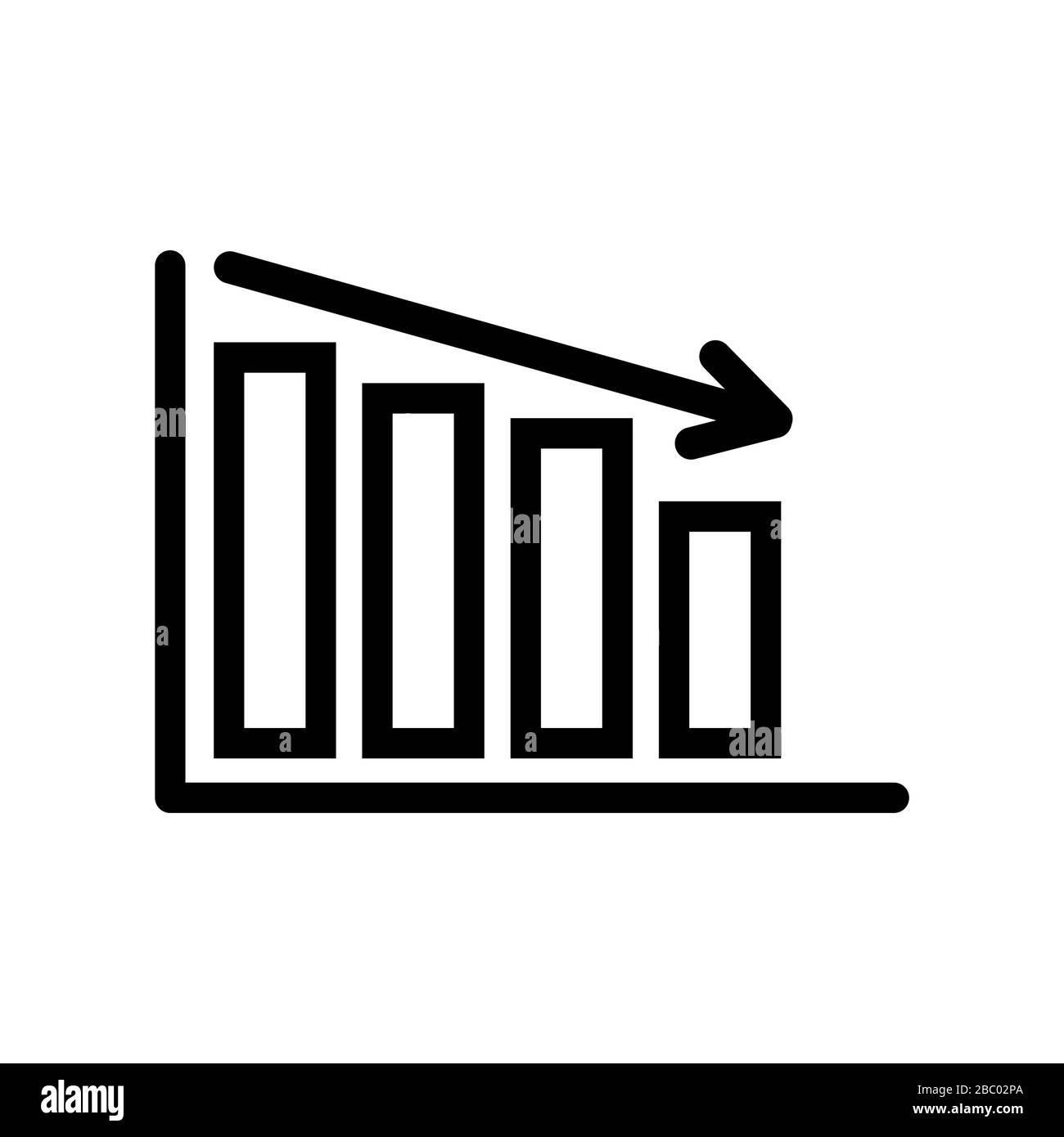 Financial decline decreasing bar chart simple vector symbol. EPS vector icon Stock Vector Image ...