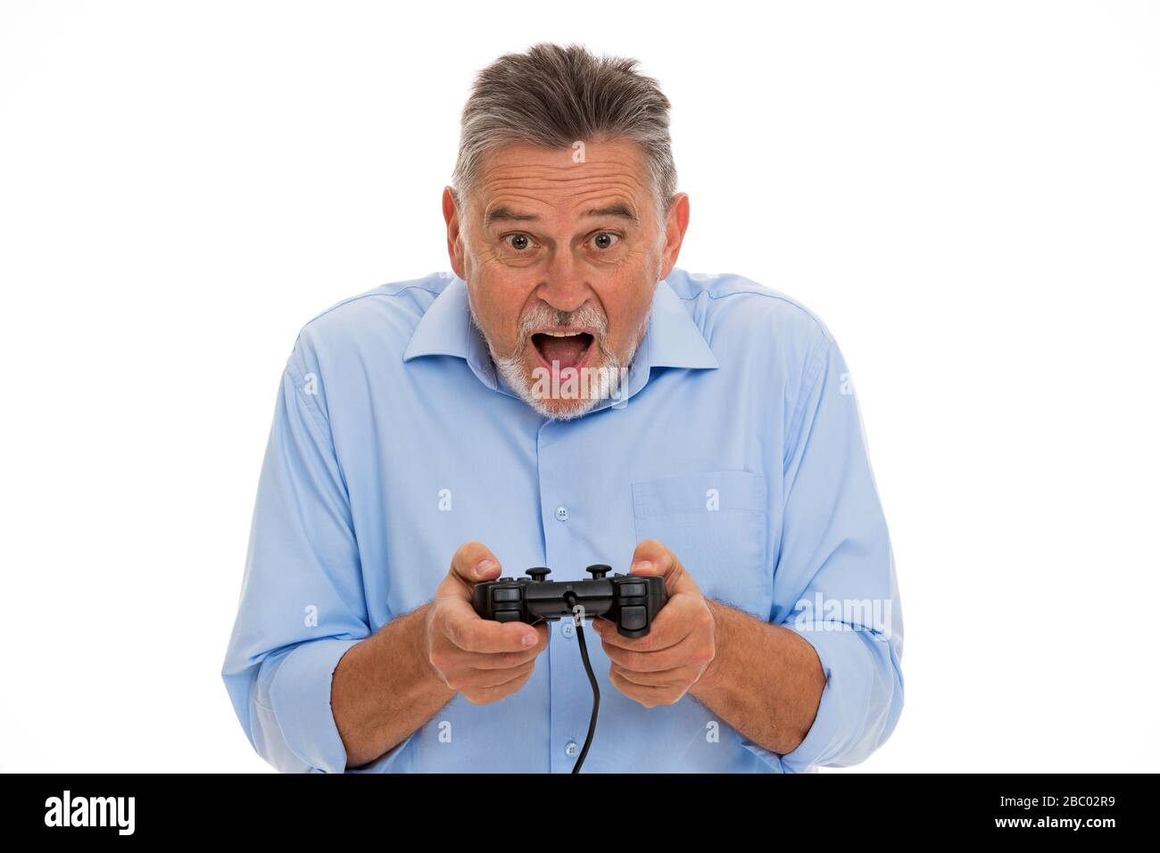 Video over happy caucasian man hi-res stock photography and images - Alamy
