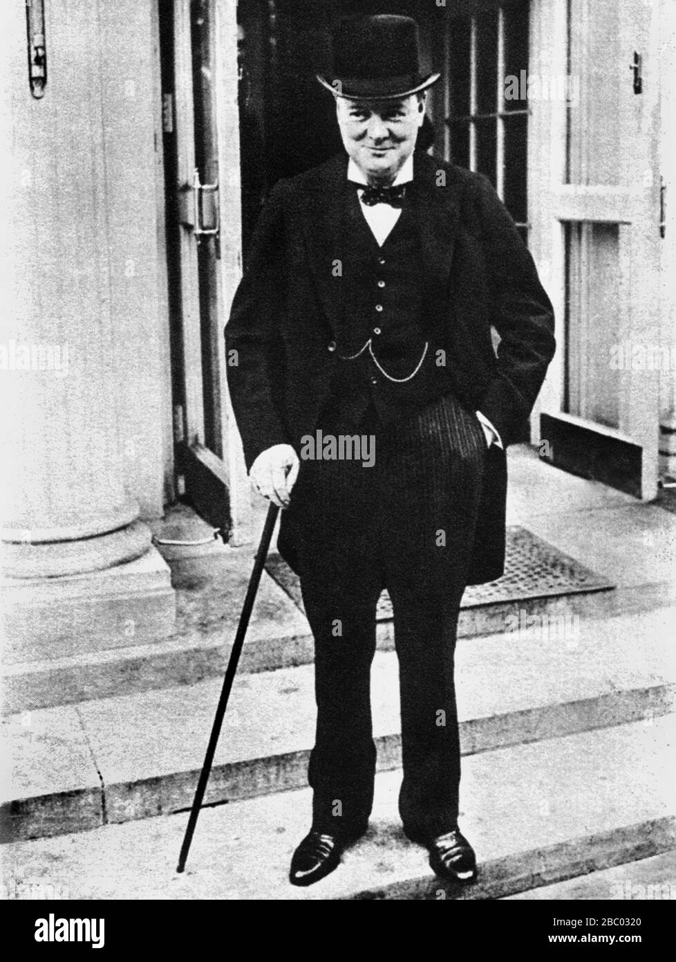 Winston Churchill outside the White House, Washington where he visited ...