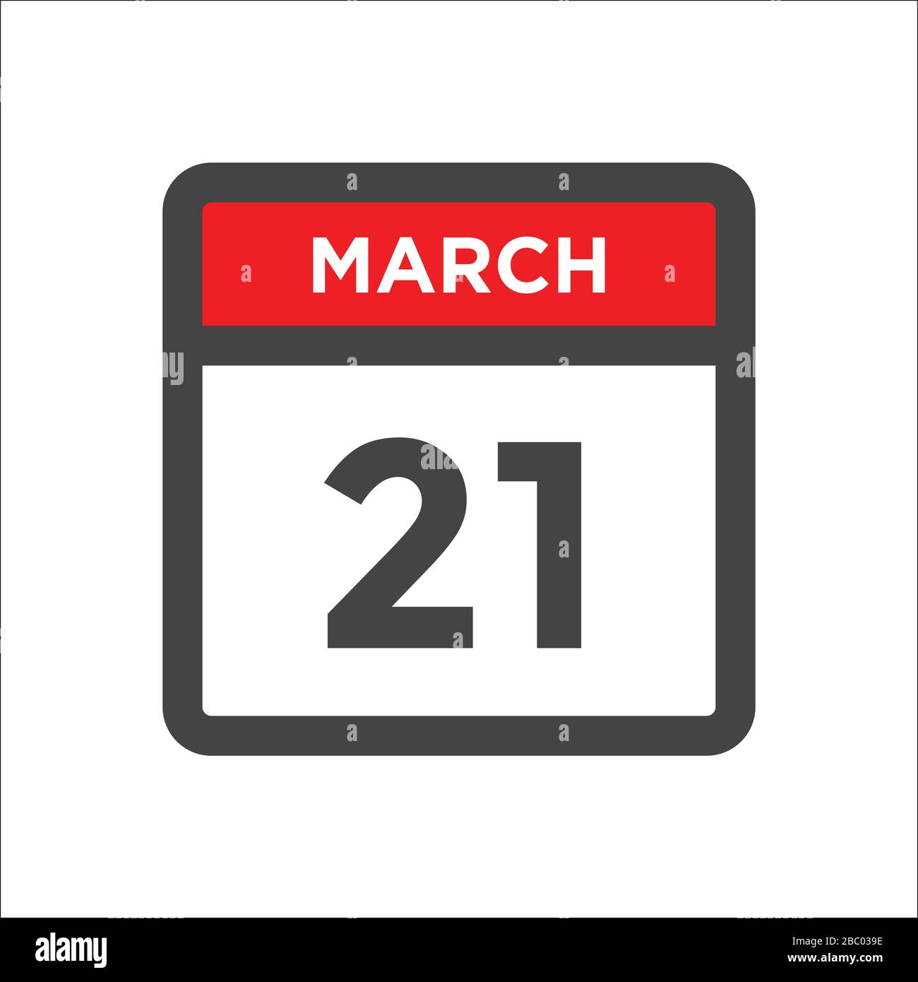 March 21 calendar icon - day of month Stock Vector Image & Art - Alamy