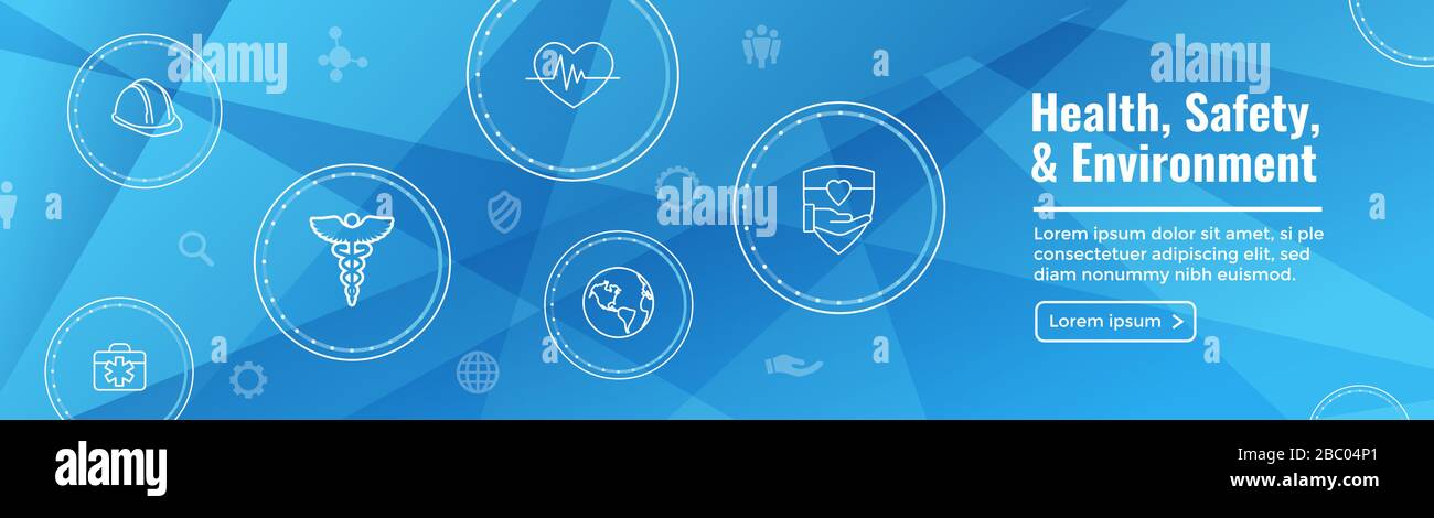 Health Safety & Environment Icon Set and Web Header Banner Stock Vector ...