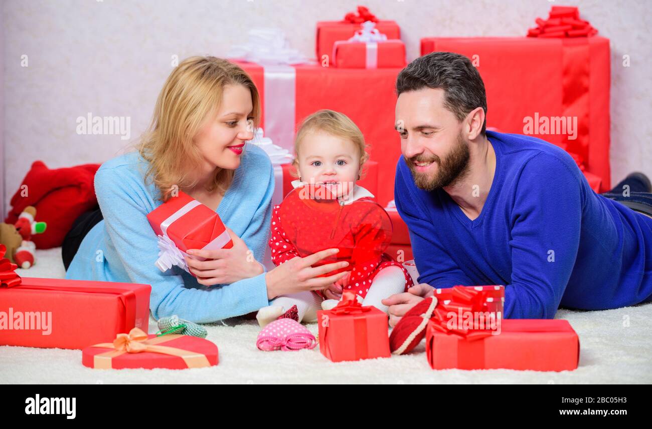 Together on valentines day. Lovely family celebrating valentines day ...