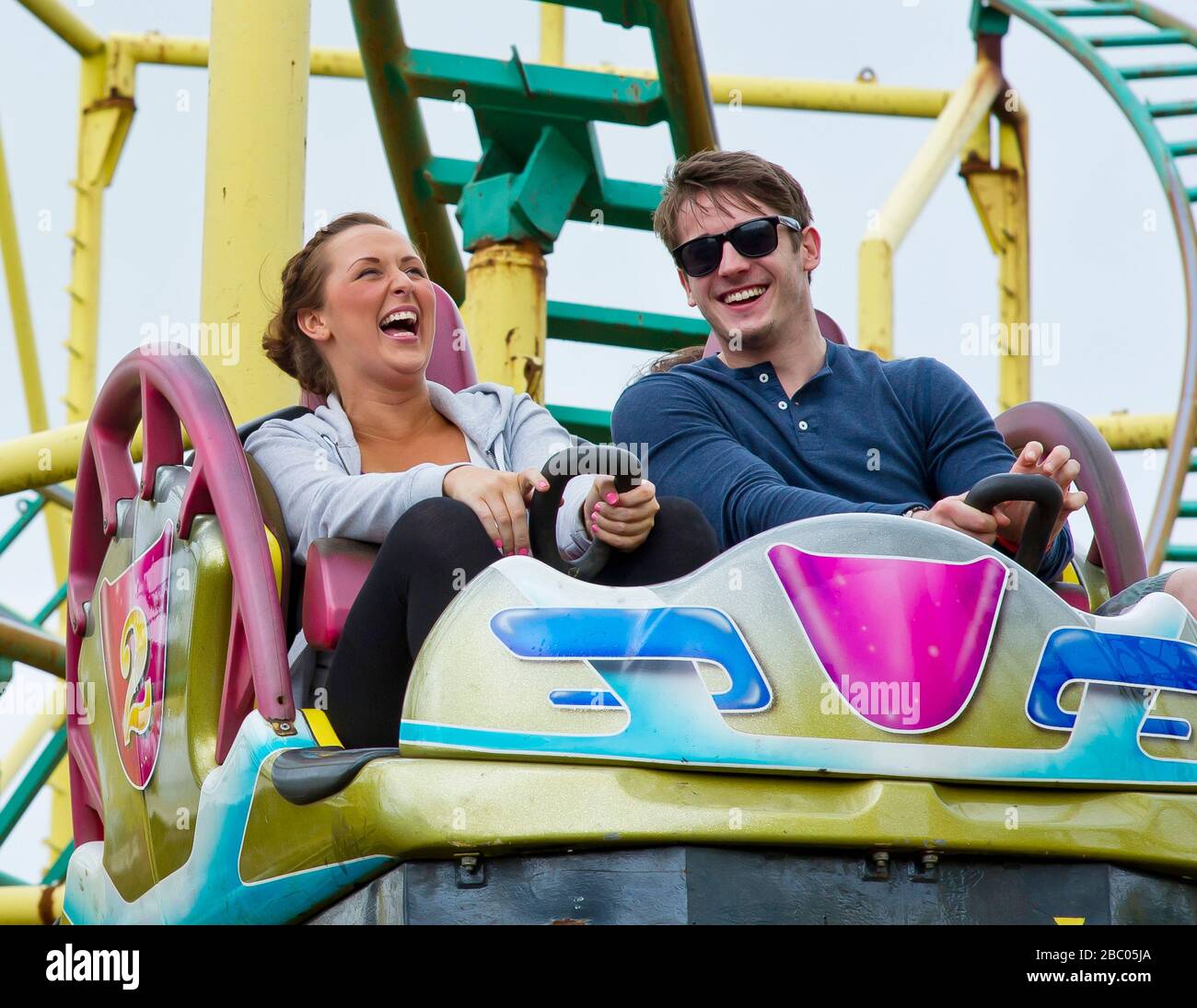 Theme park roller coaster rides hi-res stock photography and images - Alamy