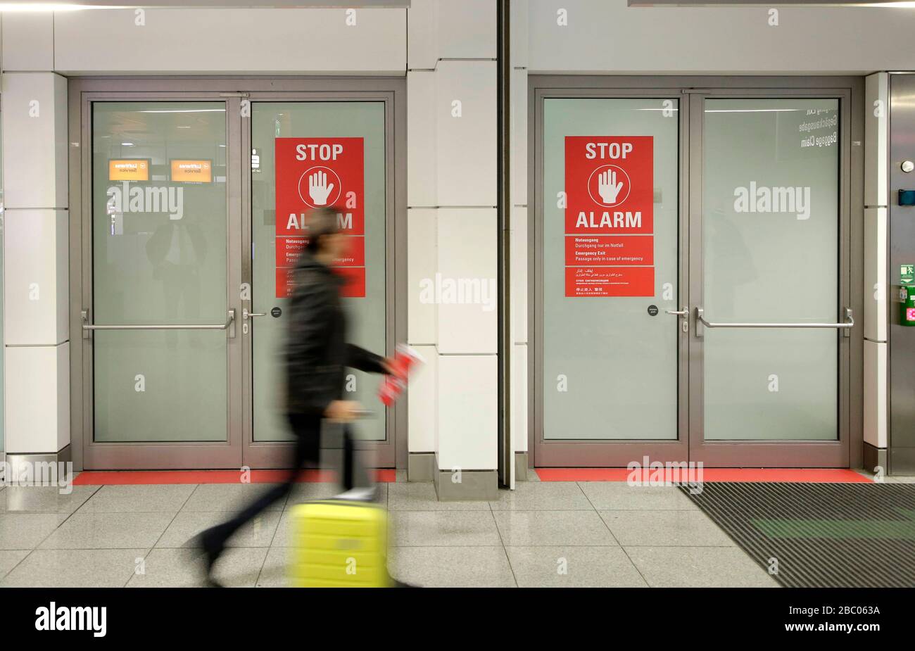 Munich Airport, Terminal 2. The non-public area, here security doors ...