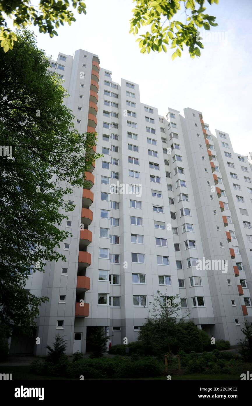 High-rise residential buildings in the Munich district of Neuperlach ...