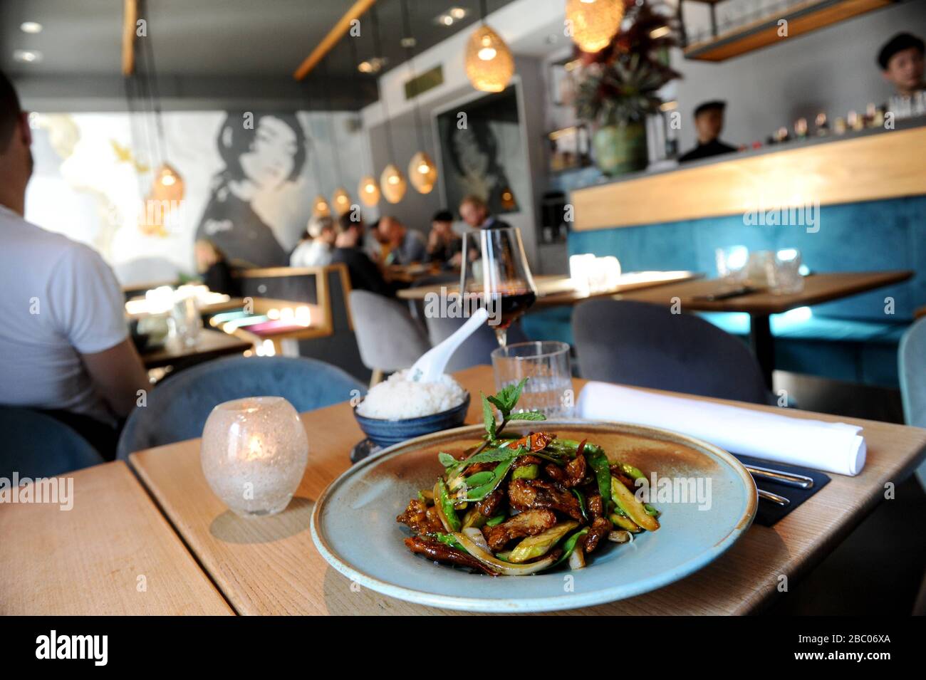 Dish in the Asian restaurant "Bi Beo" in the Einsteinstraße 113 in ...
