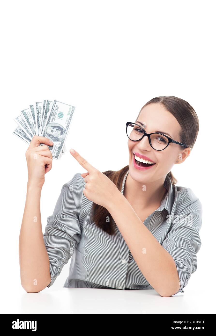 Woman excited face expression Cut Out Stock Images & Pictures - Alamy