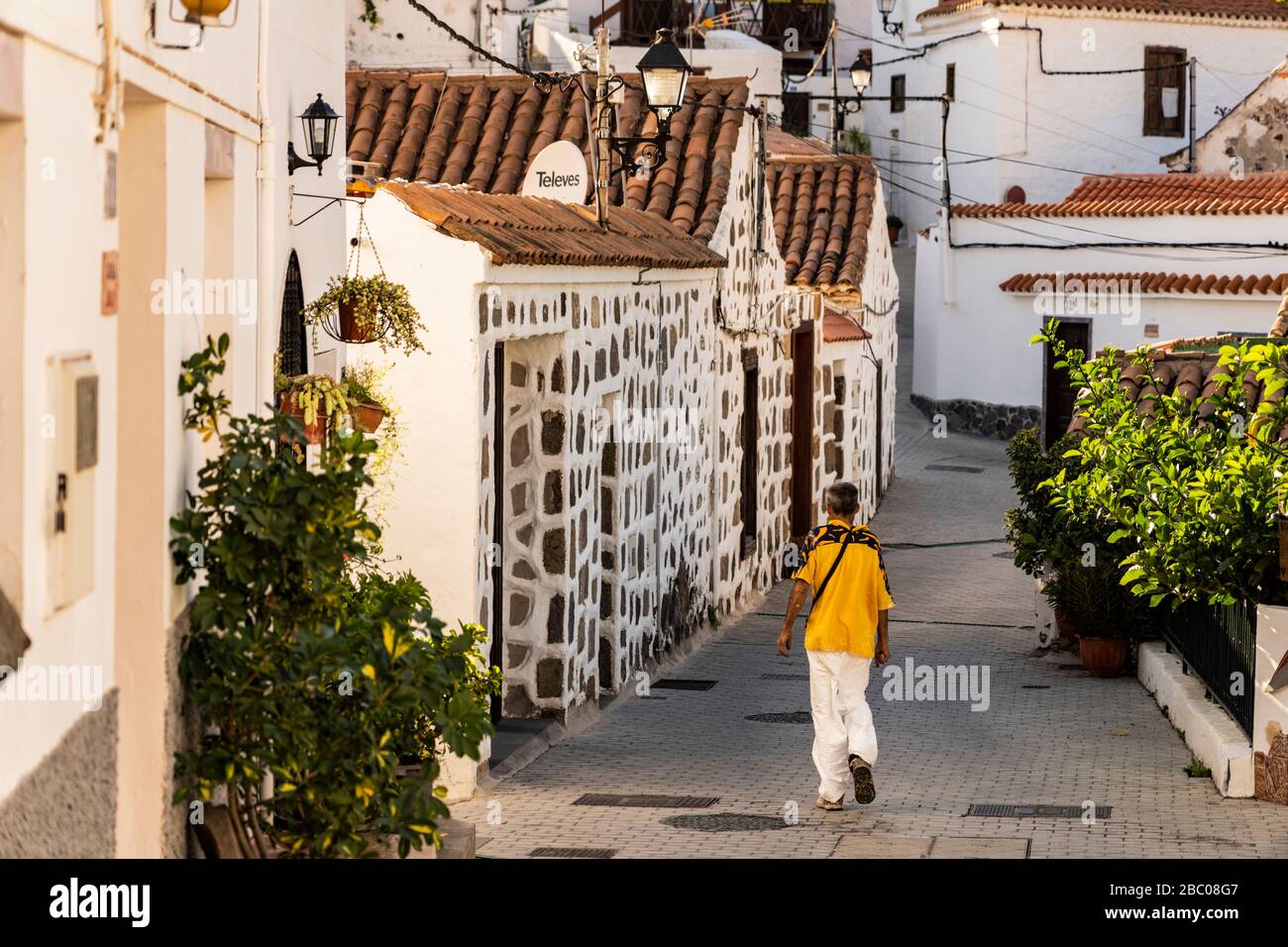 Spain, Canary Islands, Gran Canaria, the village of Fataga Stock Photo ...