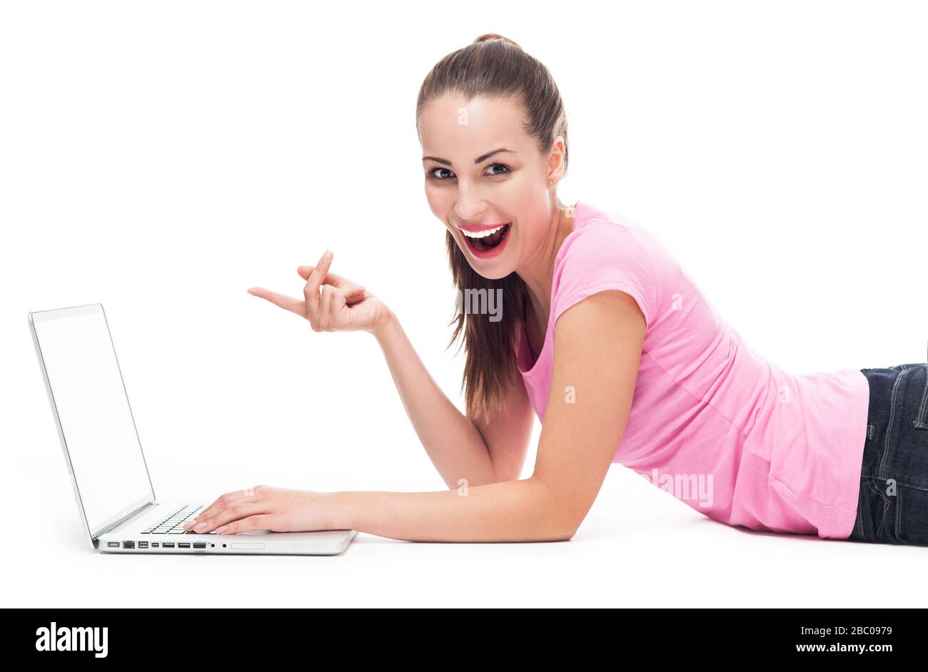 Portrait woman surprised in Cut Out Stock Images & Pictures - Alamy