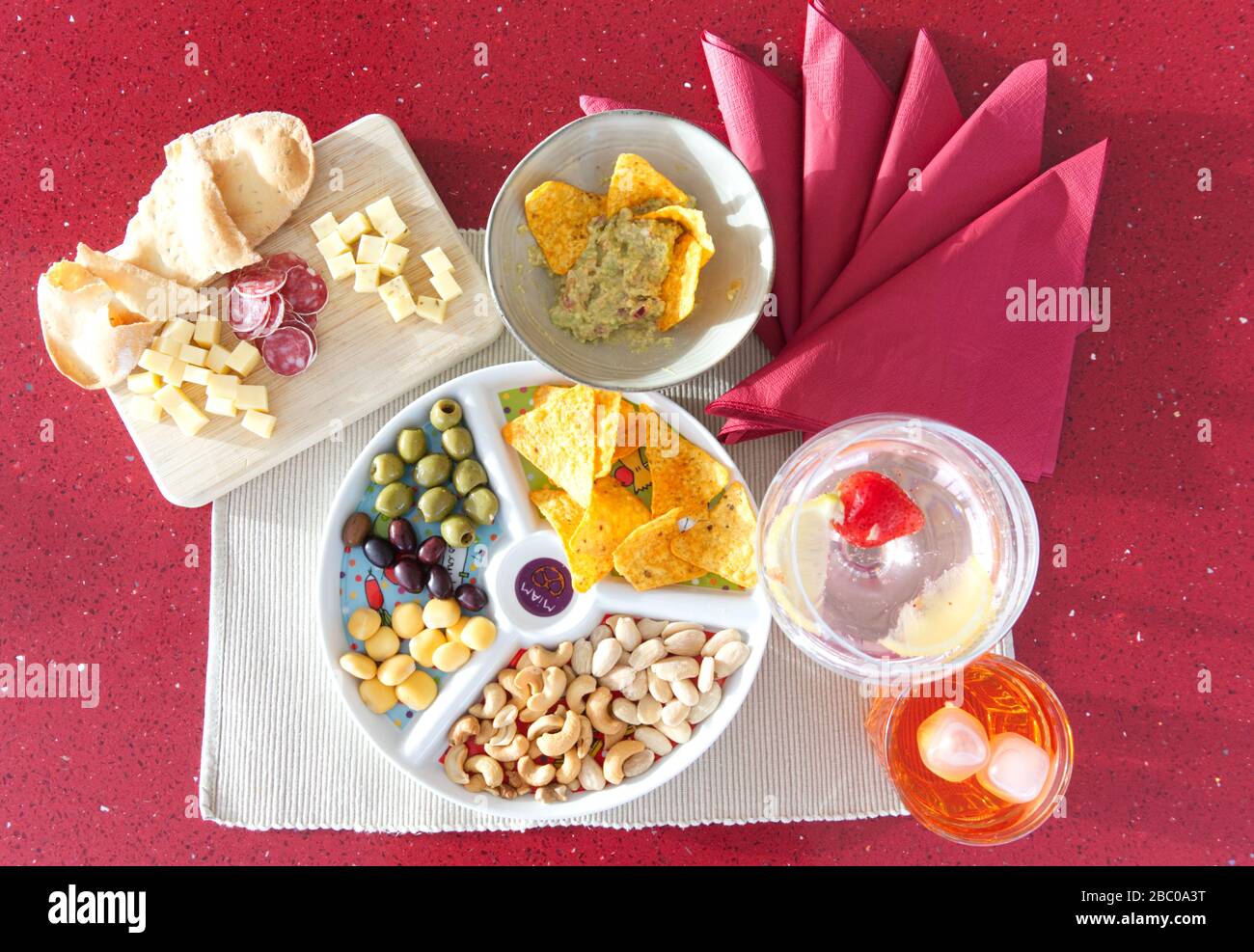 Aperitivo su tavola rossa hi-res stock photography and images - Alamy