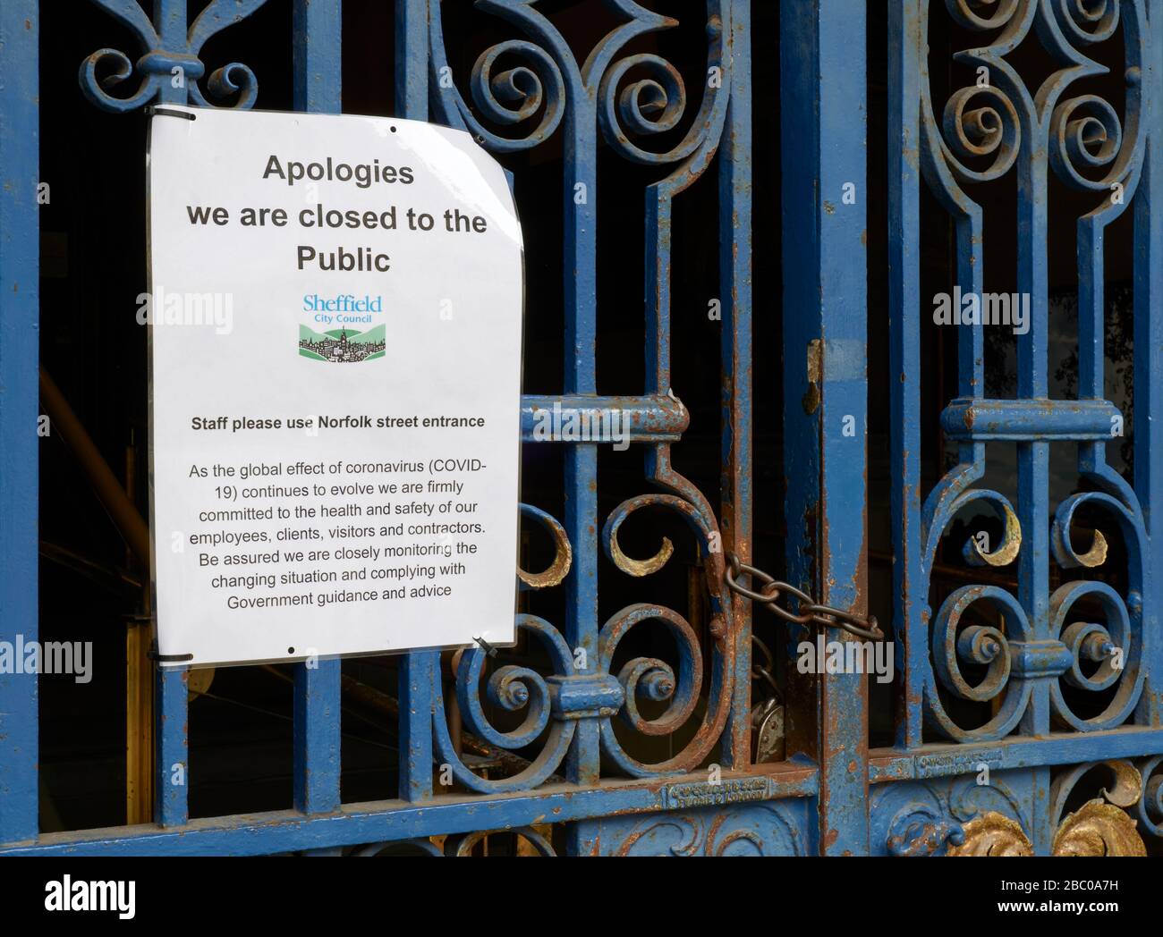Notice of closure to public owing to coronavirus / covid-19 ...