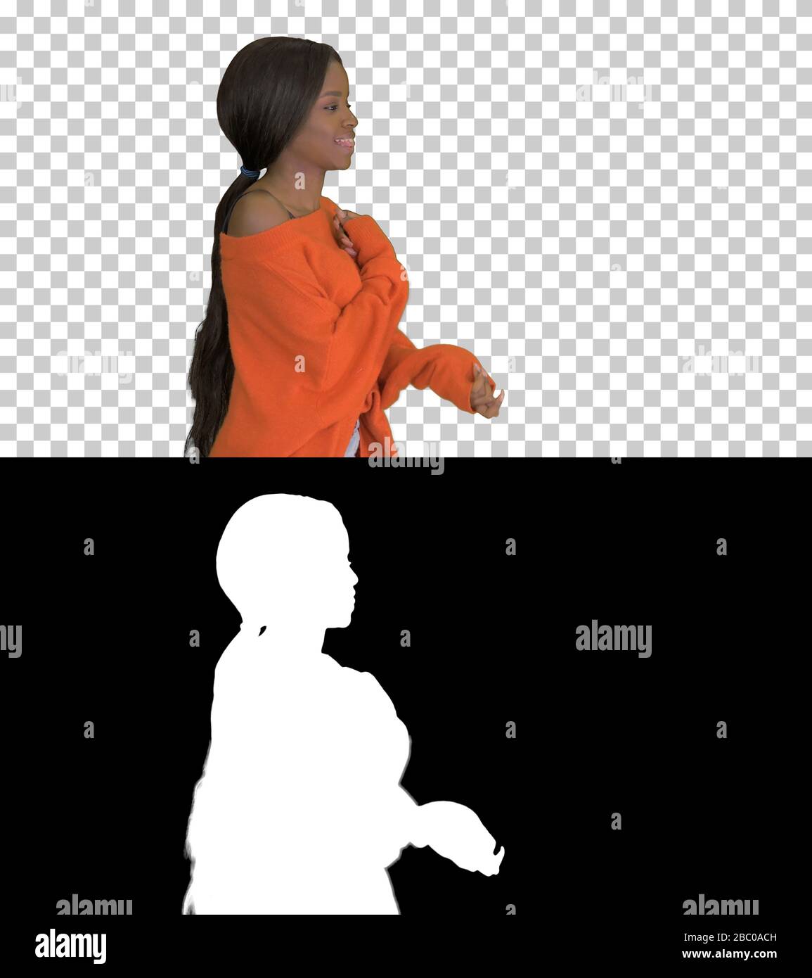 Beautiful black woman having fun smiling and dancing, Alpha Chan Stock ...