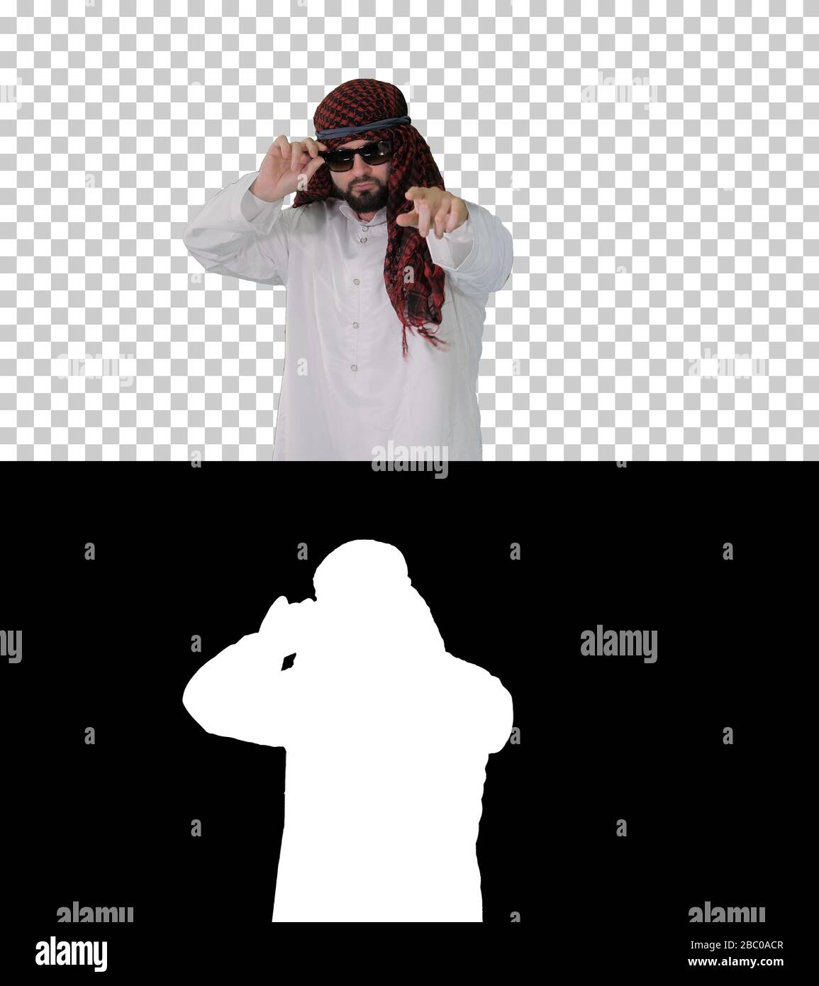 Handsome Arabian Sheikh in sunglasses does some cool dancing, Al Stock ...