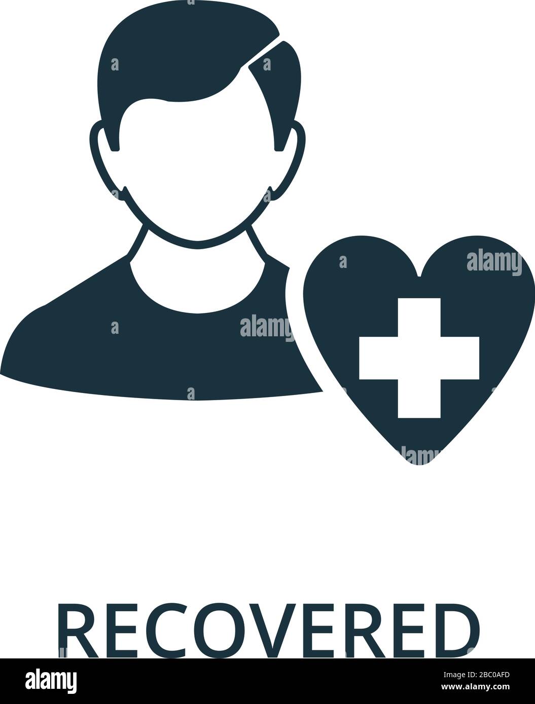 Recovered icon. Simple illustration from coronavirus collection ...