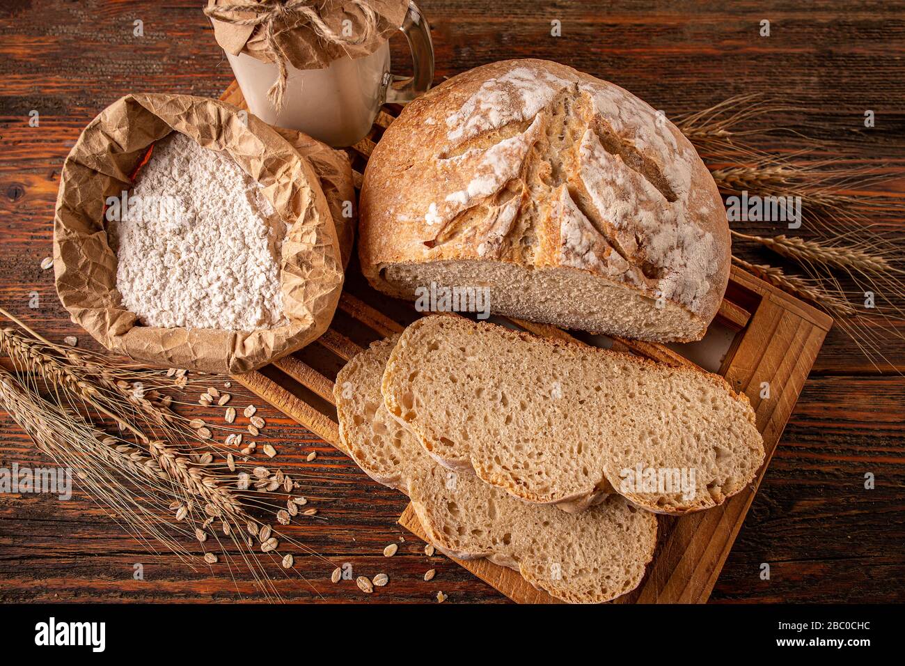 Crusty homemade bread flour hi-res stock photography and images - Alamy
