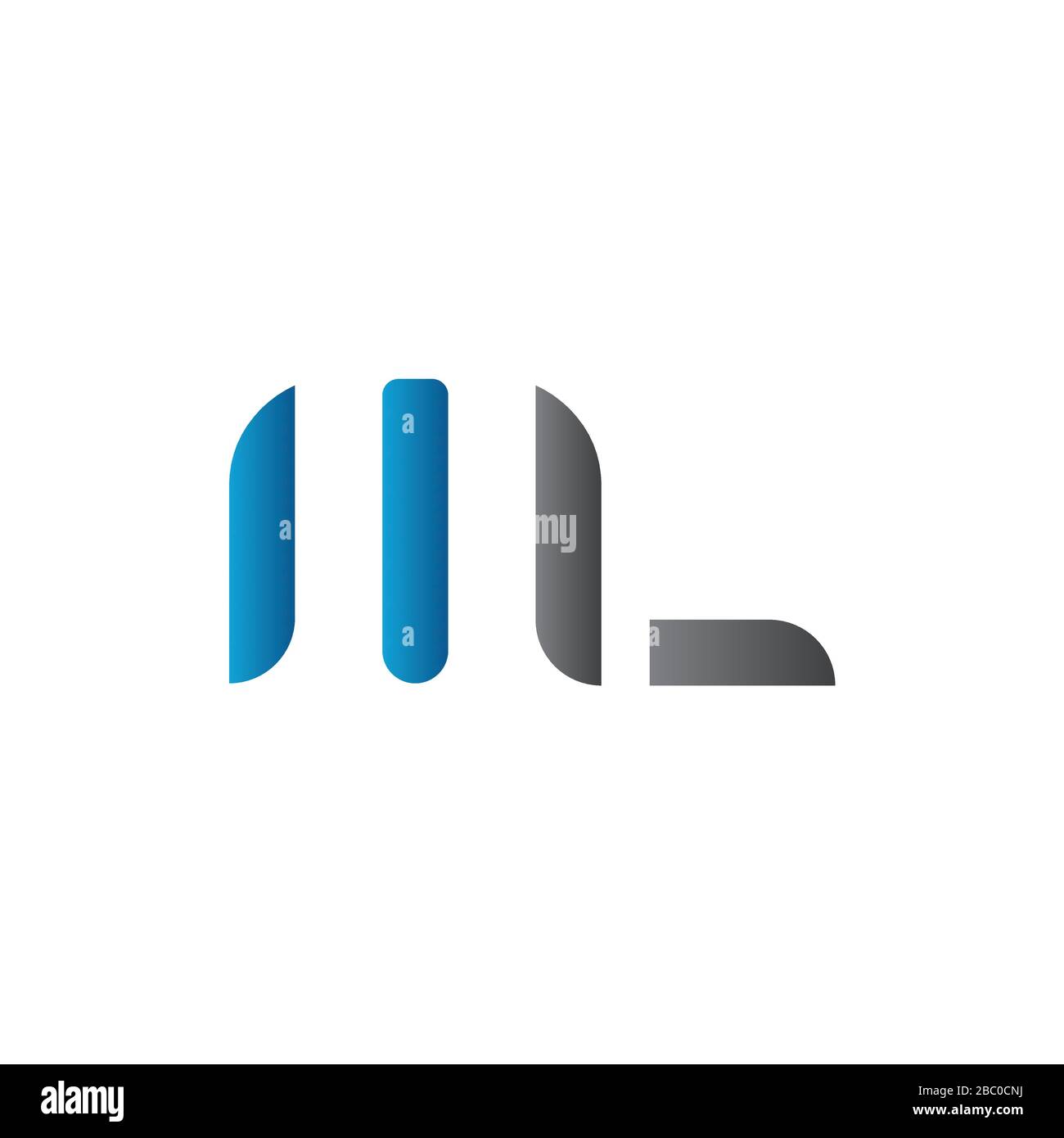 Initial ML letter Logo vector Template. Abstract Letter ML logo Design ...