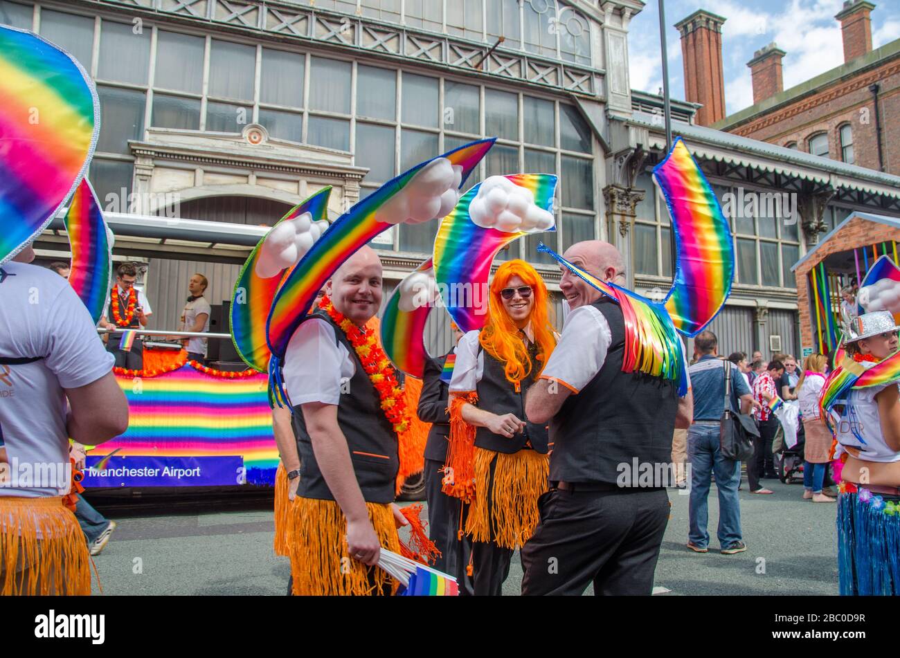 Rainbow flags at manchester pride parade hi-res stock photography and ...
