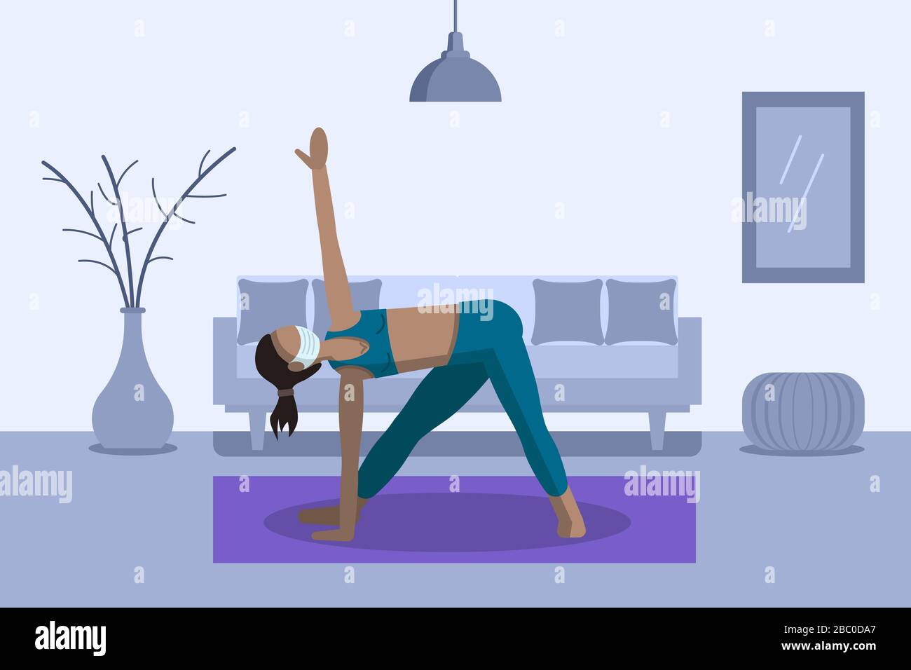 People are quarantined at home to prevent the spread of viral infection ...