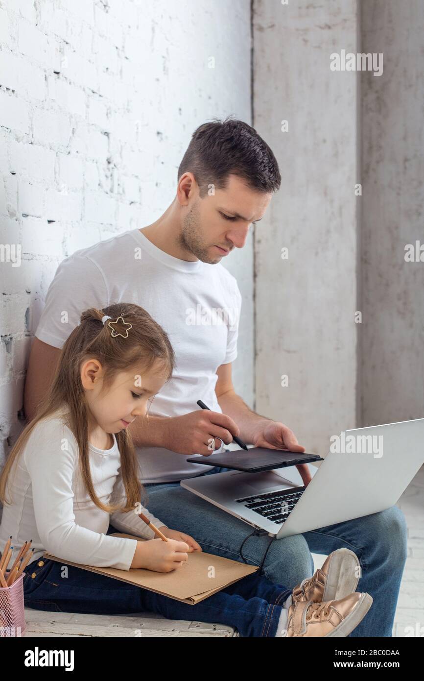 Child draw laptop hi-res stock photography and images - Alamy