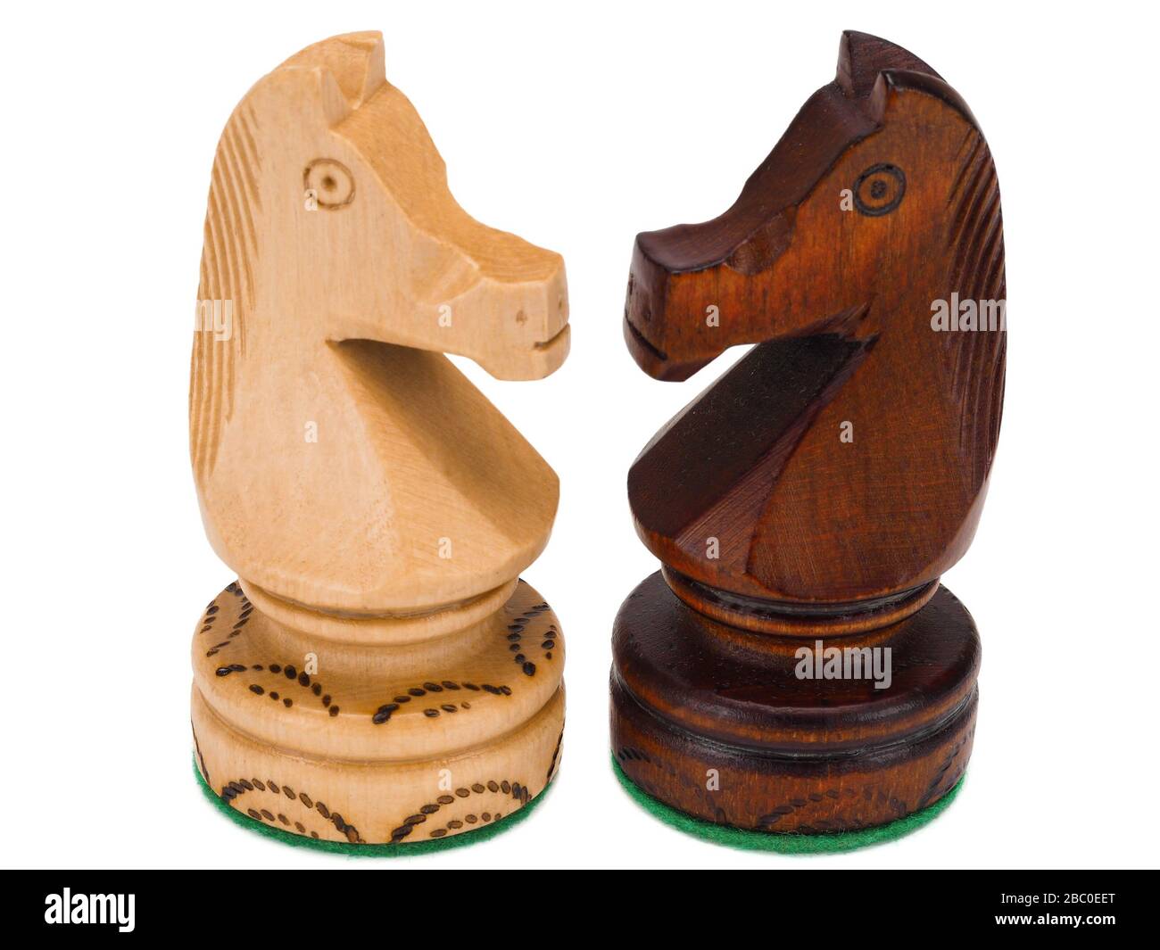 Black and white knights chess figures Stock Photo - Alamy