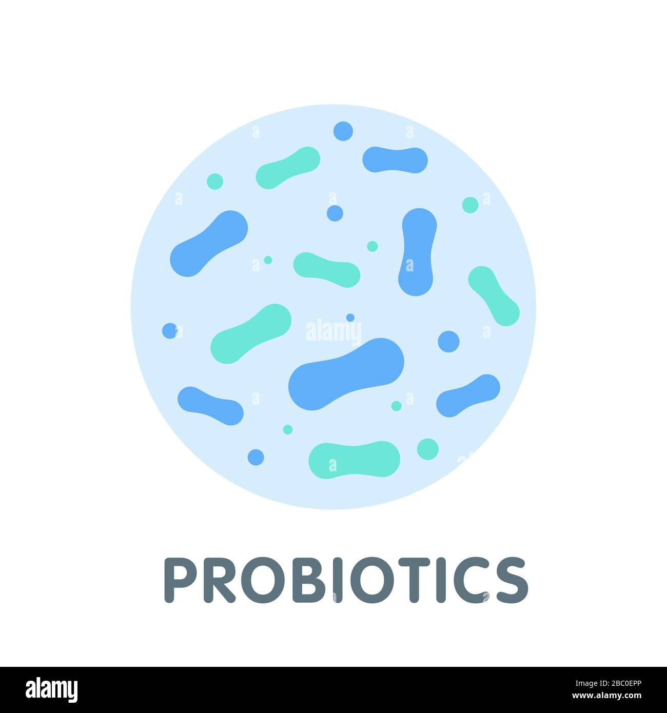 Probiotics bacteria logo design. Healthy nutrition ingredient for ...
