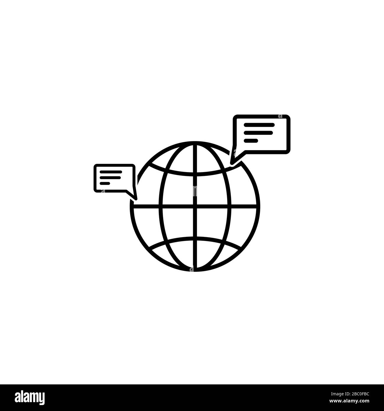 globe chat icon vector illustration Stock Vector Image & Art - Alamy