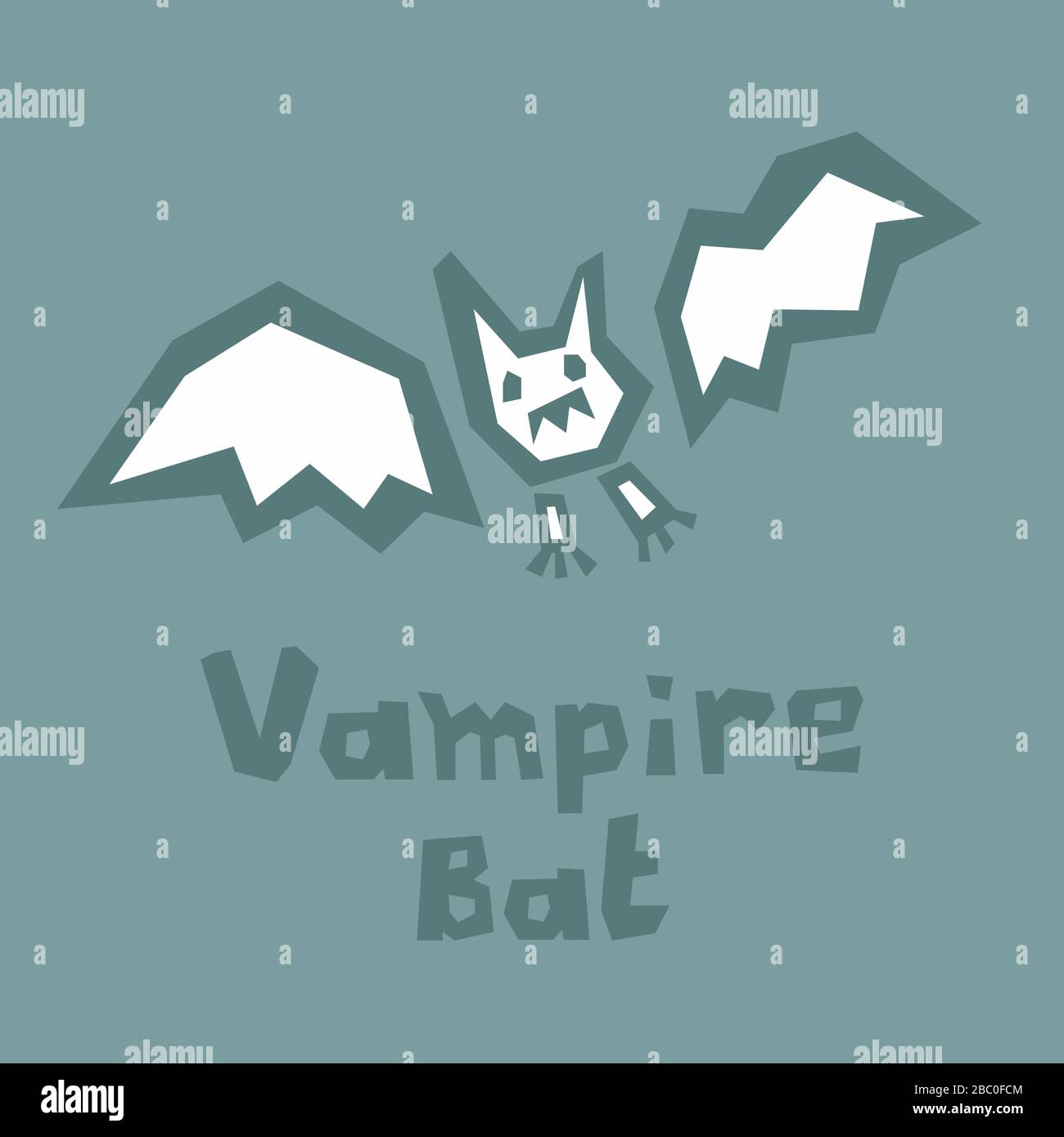 Vampire bat icon, paper cut. Abstract silhouette on a grey or green ...