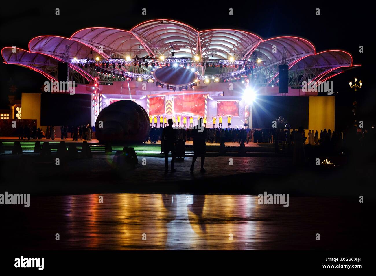 Performers on stage at Global Village, Dubai, UAE. Global Village ...