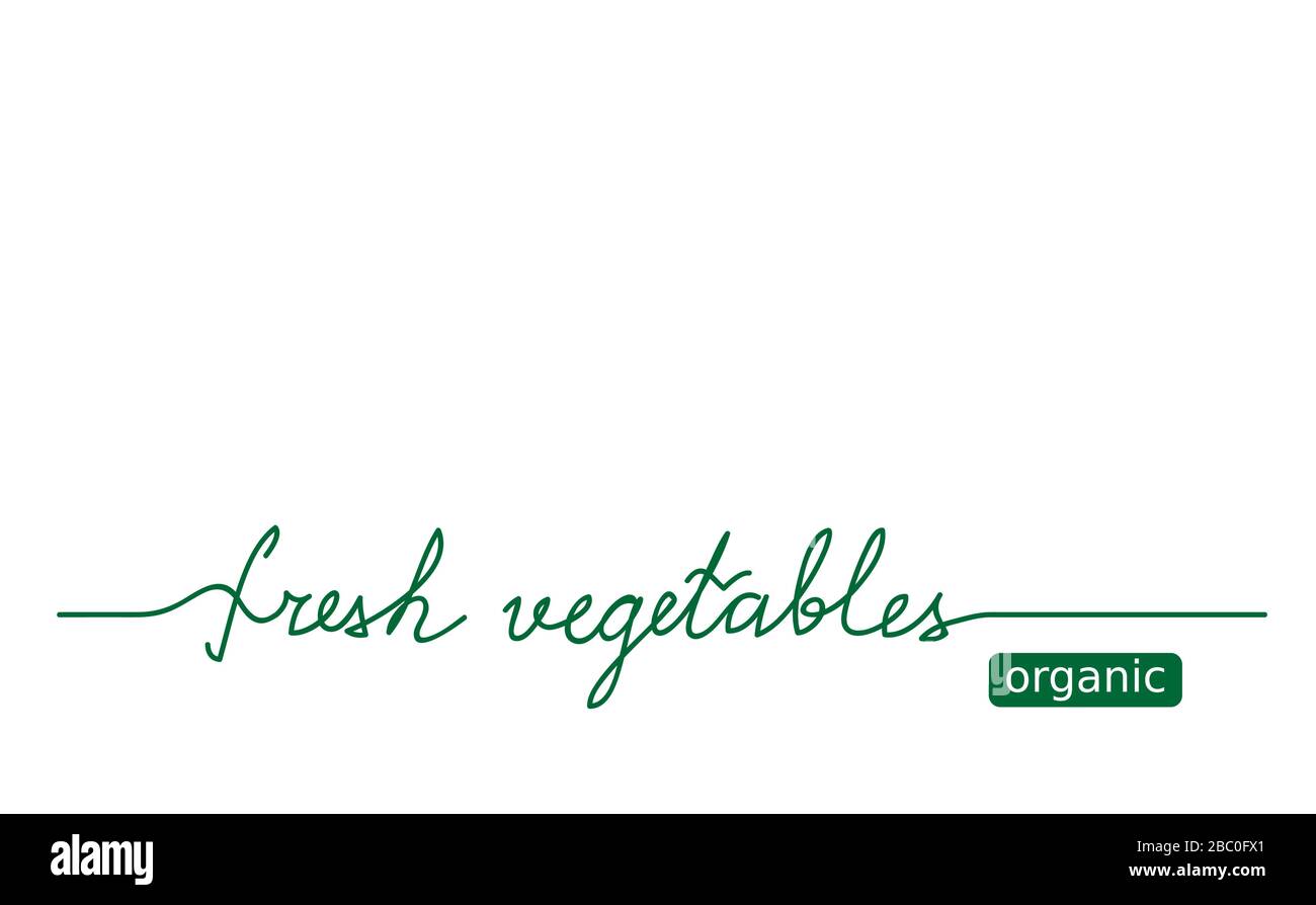 Organic fresh vegetables lettering. Vector design for web banner ...