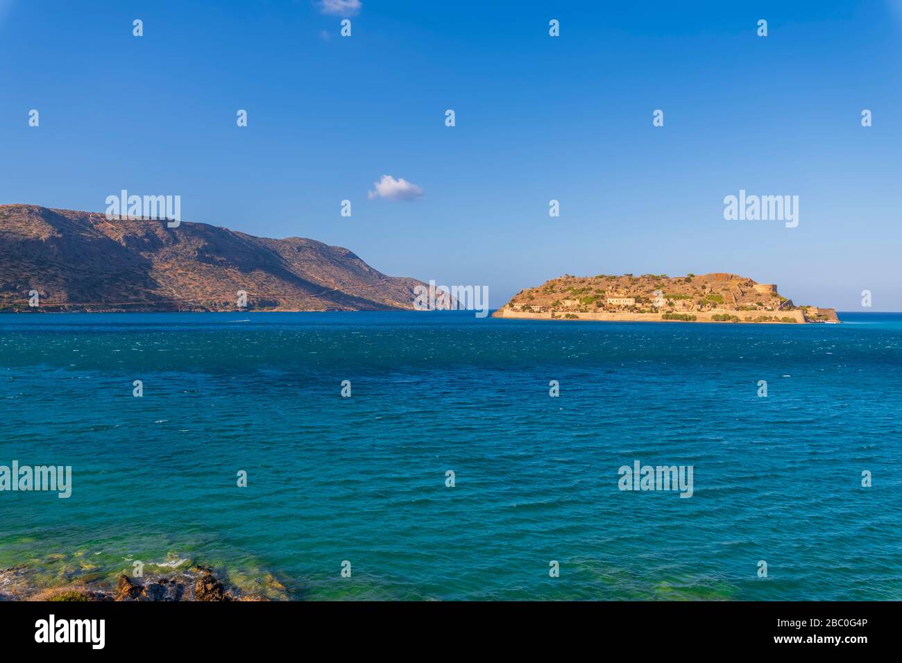 Aerial view of Spinalonga Island, Crete, Greece Stock Photo - Alamy
