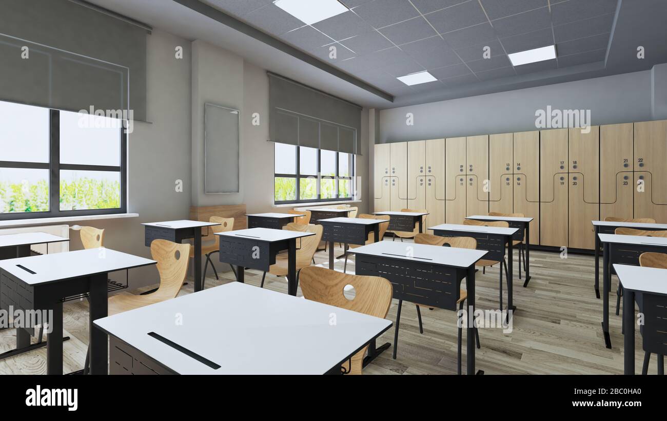 3d illustration classroom hi-res stock photography and images - Alamy
