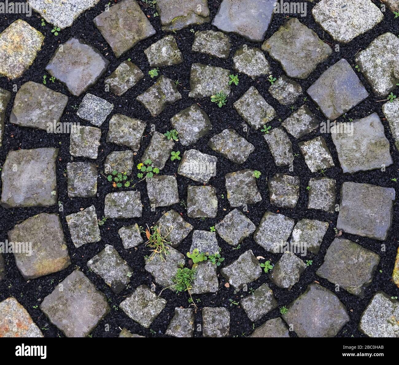 Detailed close up on old vintage cobblestone roads and walkways Stock ...