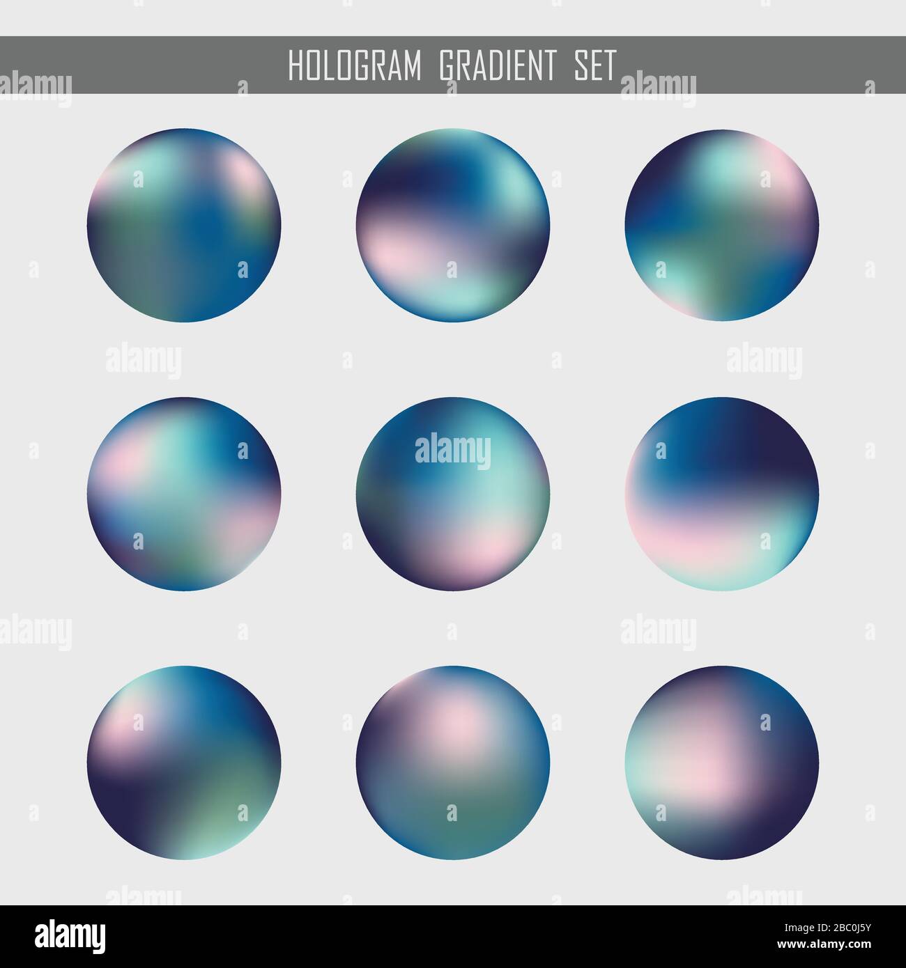 Abstract gradient hologram orb set design element background. Use for ...
