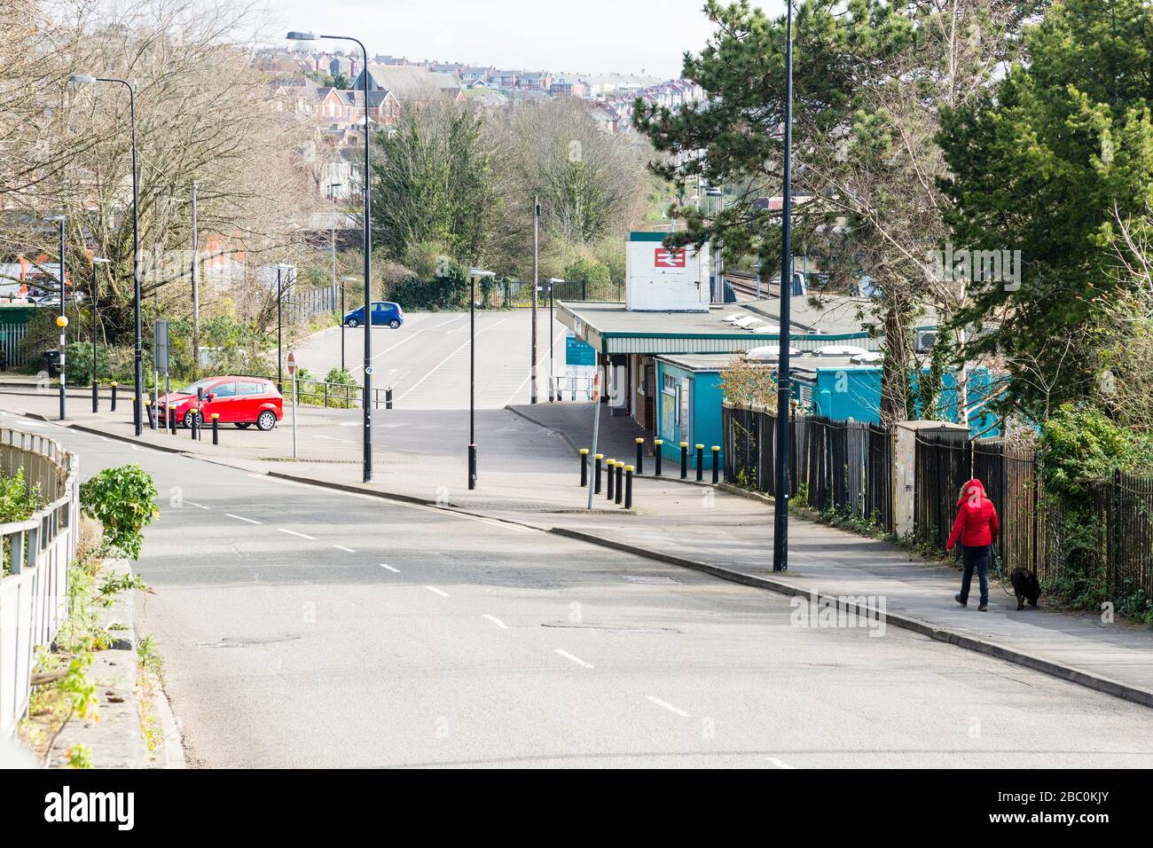 The road and car park at Barry station are unusually quiet on a weekday ...