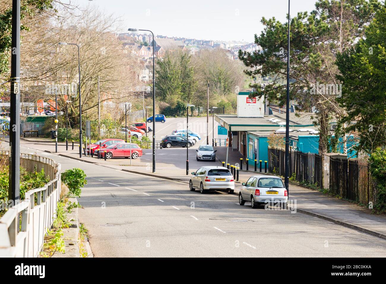 The road and car park at Barry station are unusually quiet on a weekday ...