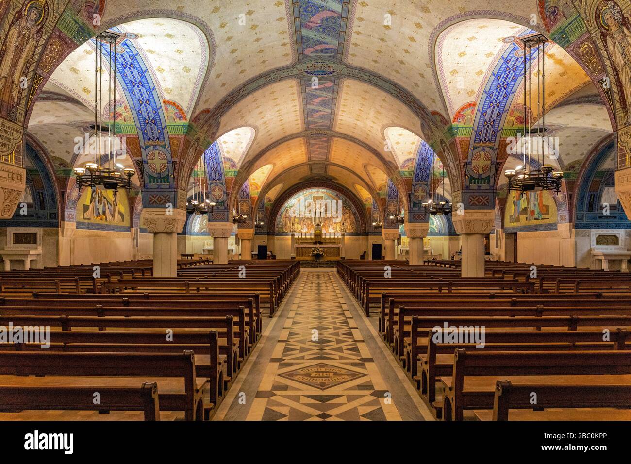 CRYPT IN THE THE SAINTE-THERESE OF LISIEUX BASILICA BUILT IN 1929 IN ...