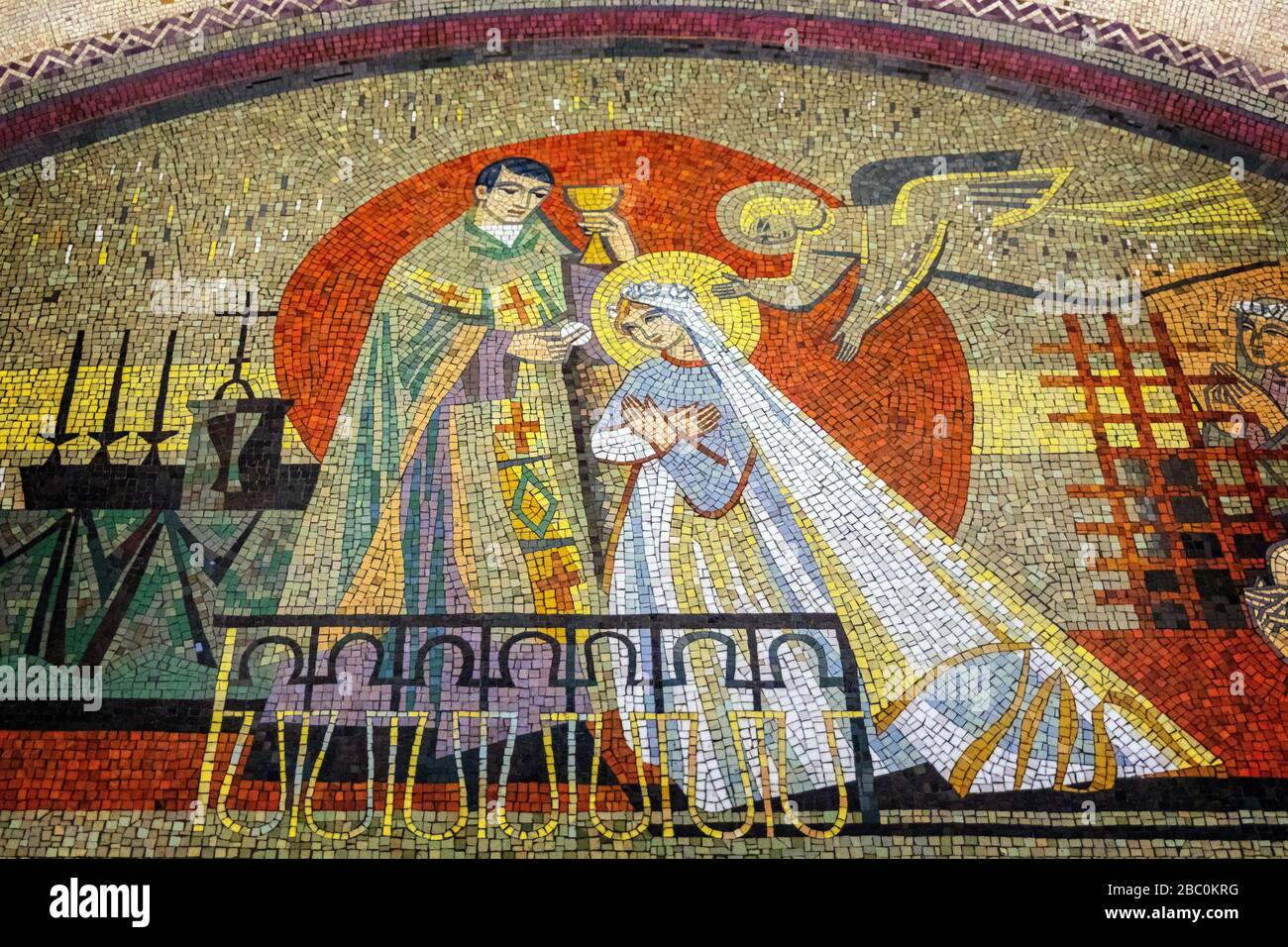 MOSAIC OF THERESE'S FIRST COMMUNION, CRYPT IN THE SAINTE-THERESE OF ...