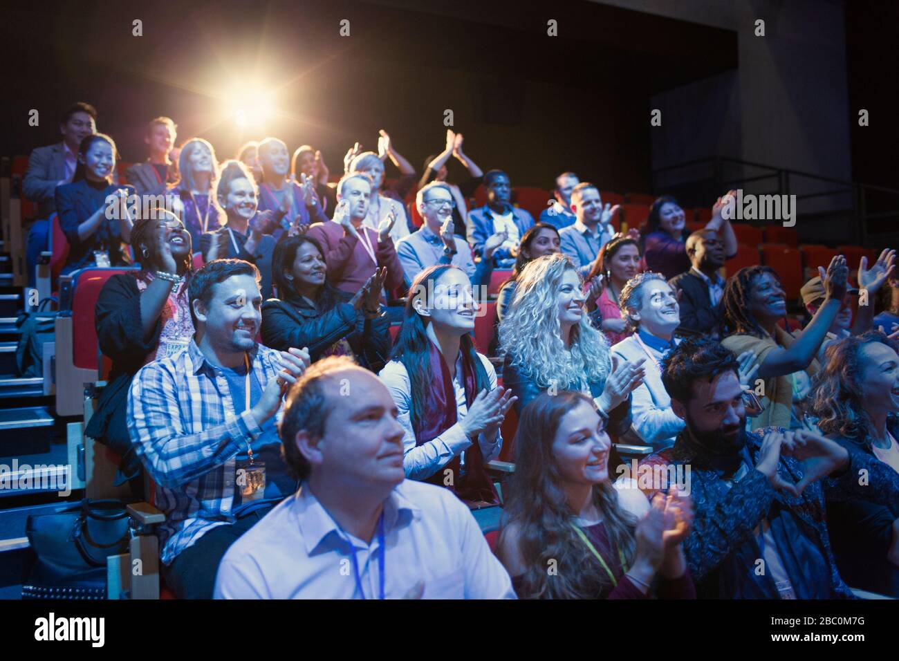 Conference audience clapping Stock Photo - Alamy