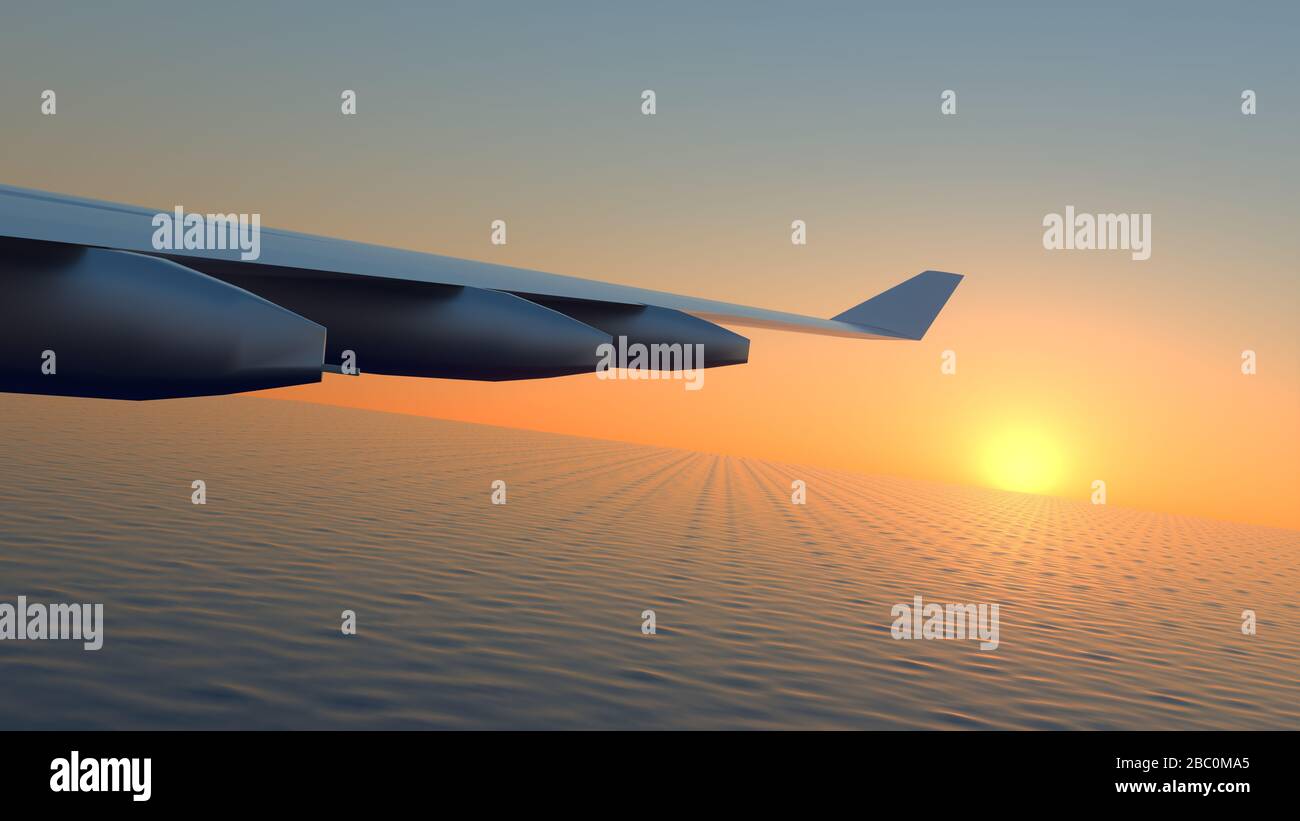 Realistic 3d plane flying hi-res stock photography and images - Alamy