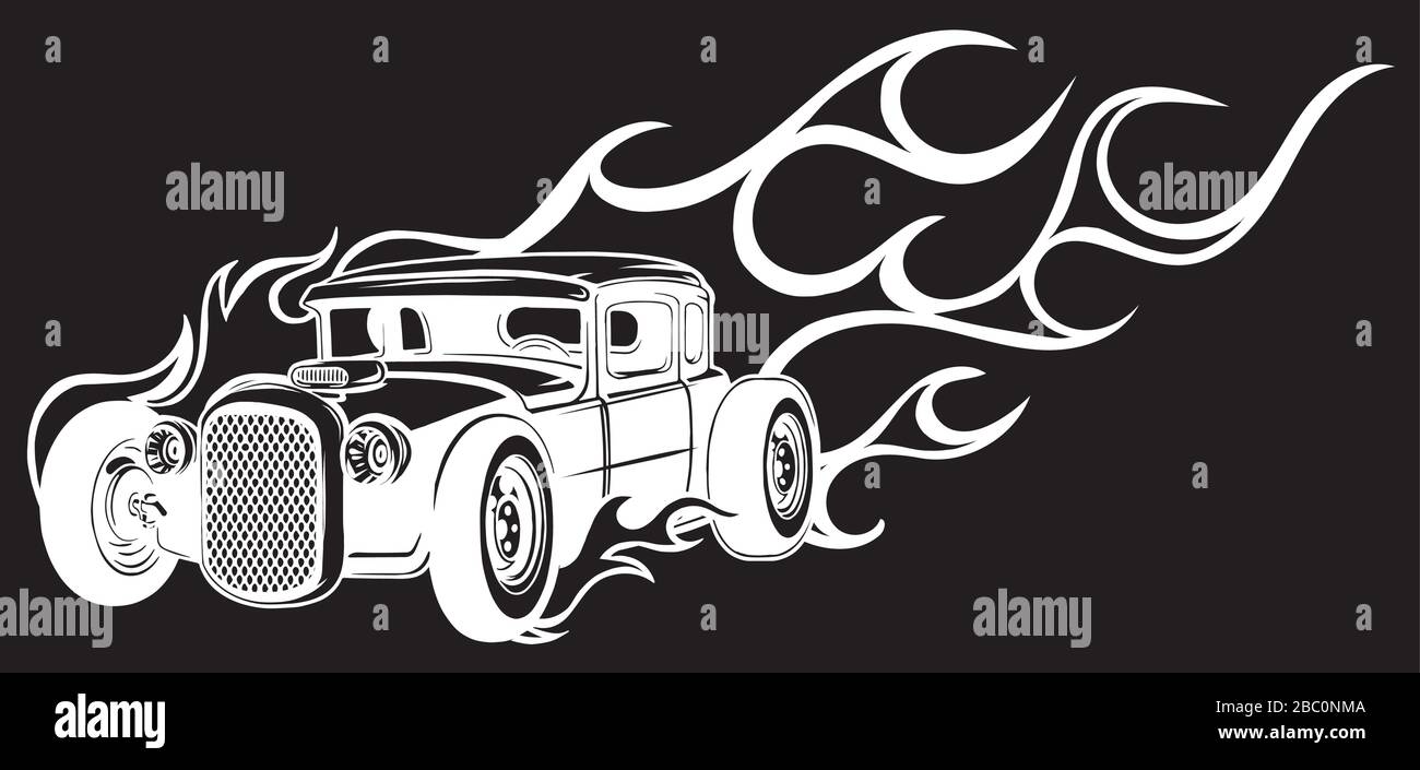 Classic Car Black Background