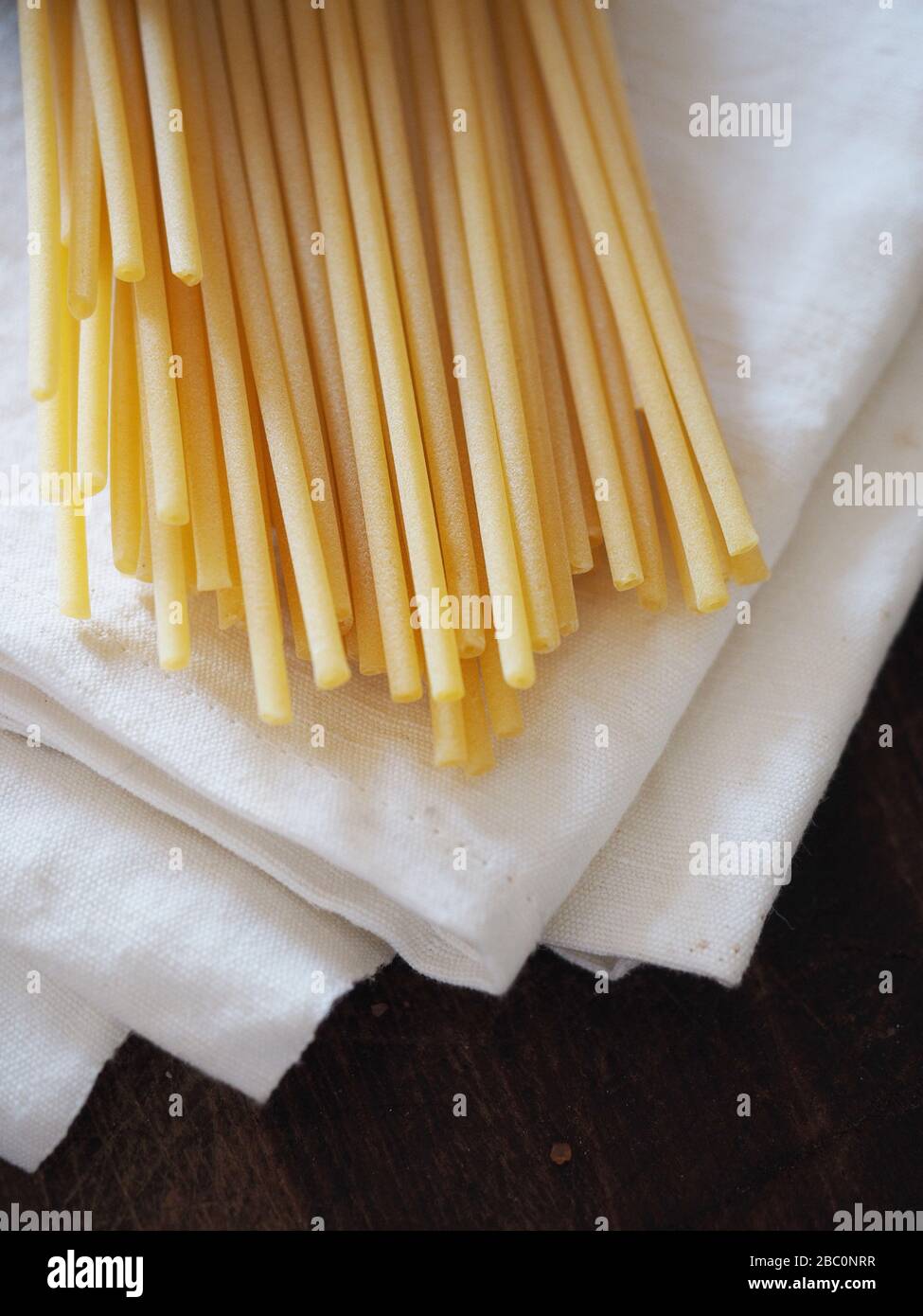 Raw Italian pasta, bucatini, Italy, Europe Stock Photo - Alamy