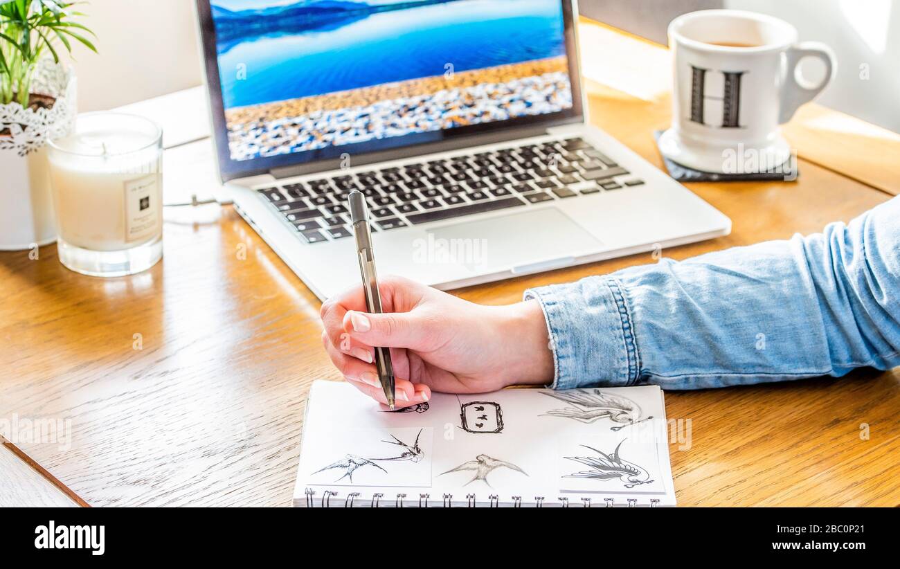 Working from home Pics Alan Peebles Stock Photo - Alamy