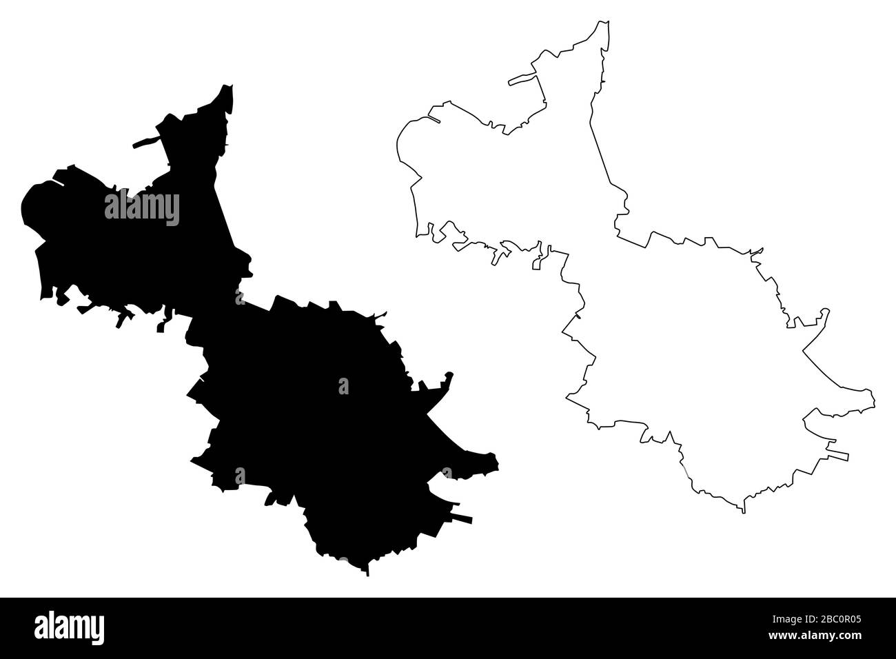 Bryansk City (Russian Federation, Russia) map vector illustration ...