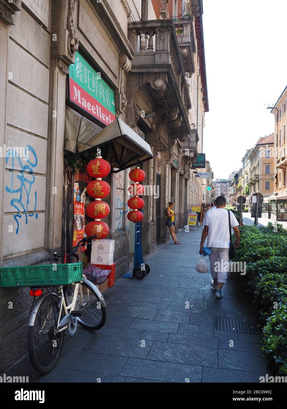 Chinatown, chinese district, Via Paolo Sarpi street, Milan, Lombardy ...